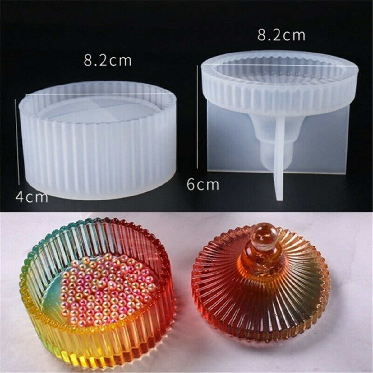 Epoxy Jewellery Round Storage Box Mold Resin Making Mould Casting ...