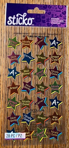 Sticko Stars Mini Repeats Metallic Well Done A+ School Rewards ...