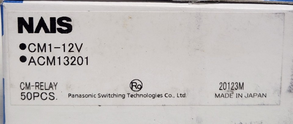 NAIS CM1 12V ACM13201 Automotive Relay 12 VDC 20123M 5 Pin | eBay