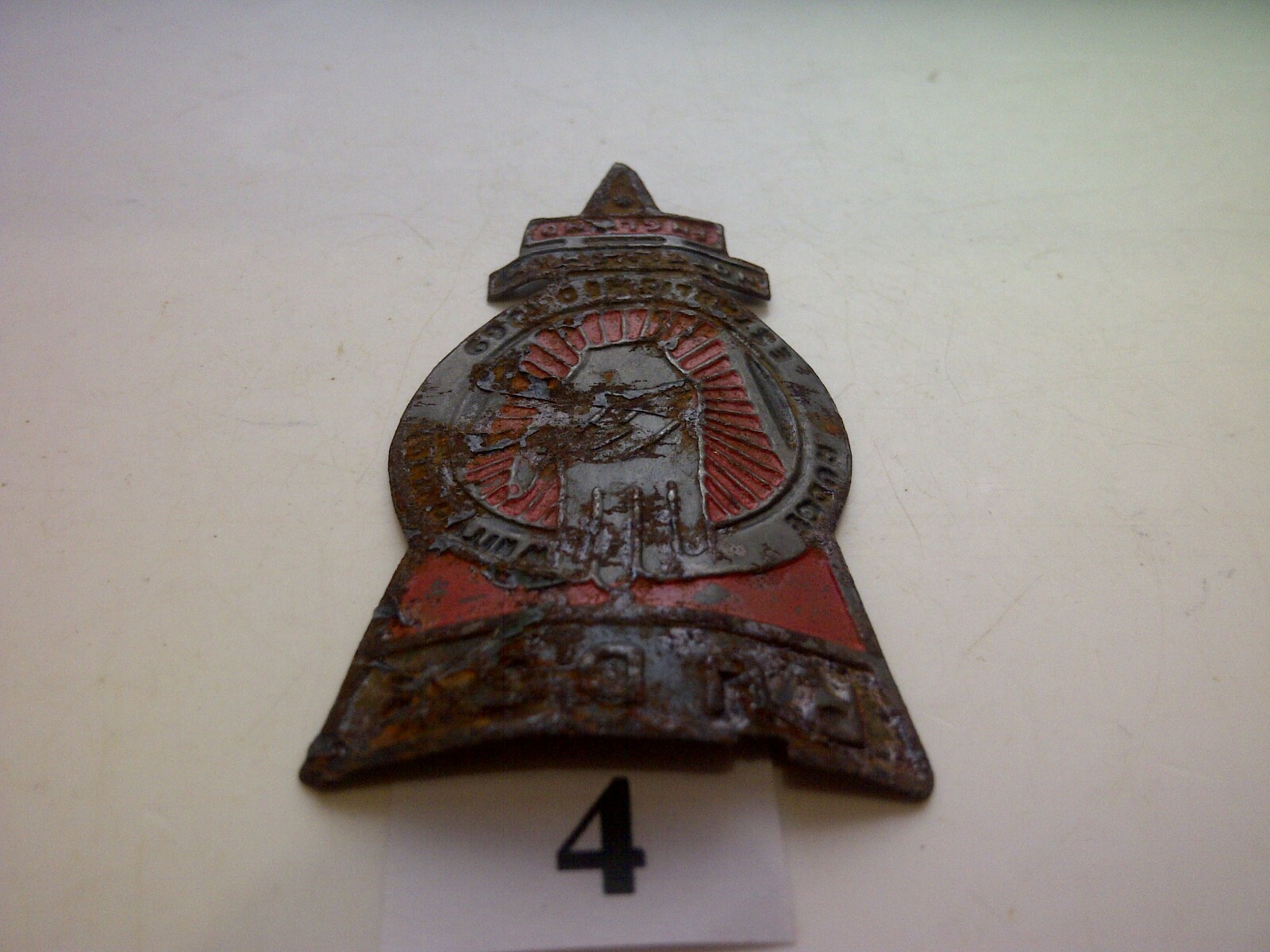 RUDGE RED Color Emblem Head Badge metal For Rudge Vintage Bicycle NOS ...