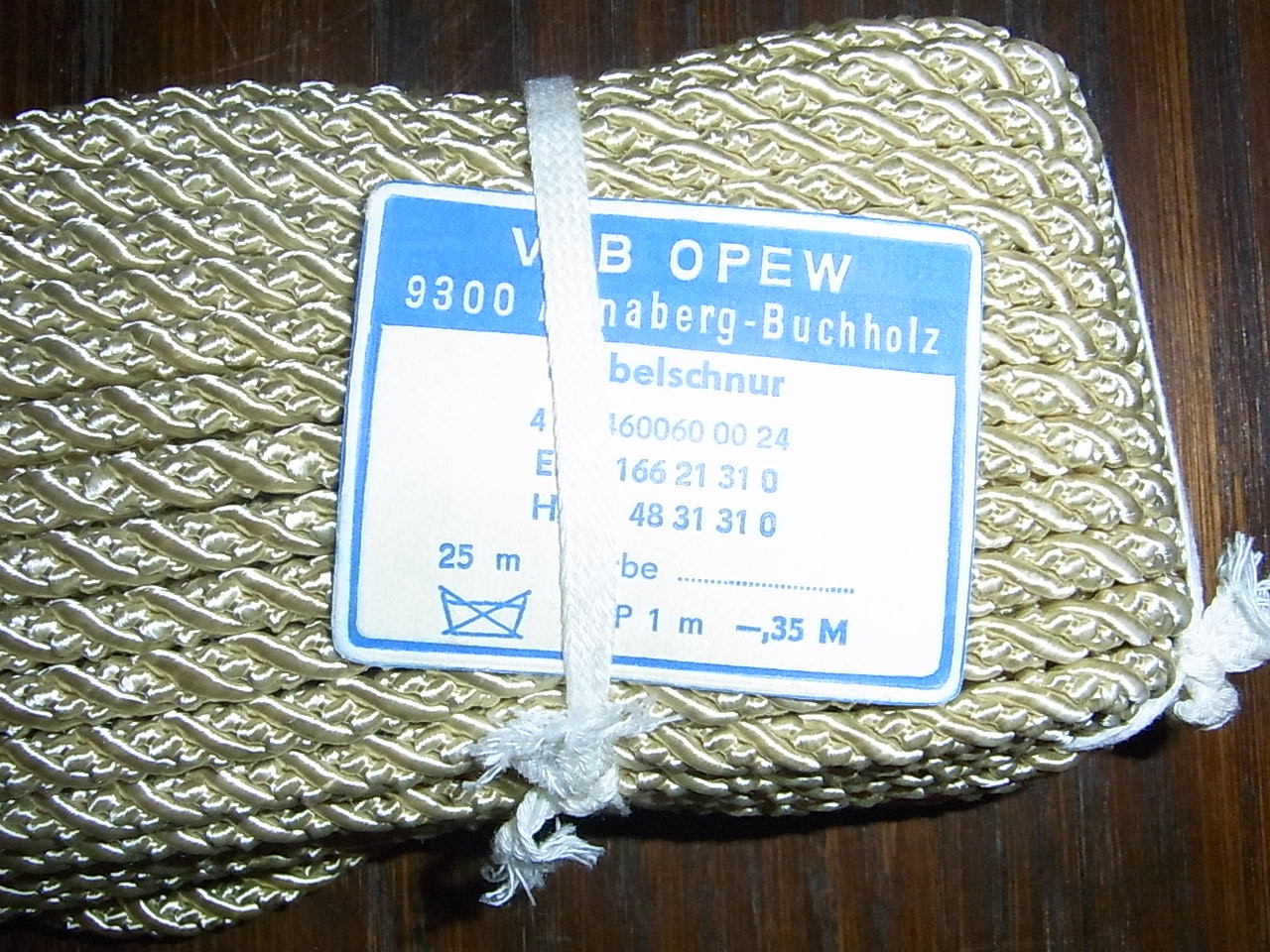 (0,40€/m) DDR Möbelschnur creme/hellgold 25m VEB OPEW Kordel | eBay.de