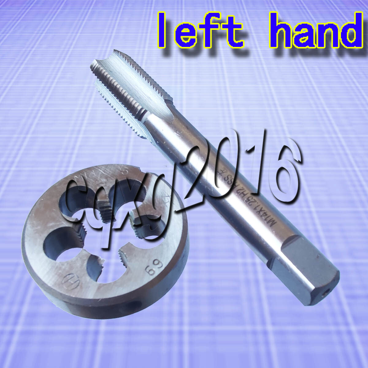 1 set LH M14x1.25mm left-hand Machine tap and die Threading Tools M14*1 ...