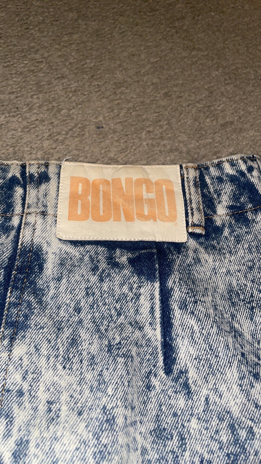 Vintage Bongo Denim Mini Skirt Blue Acid Wash 80s - Gem