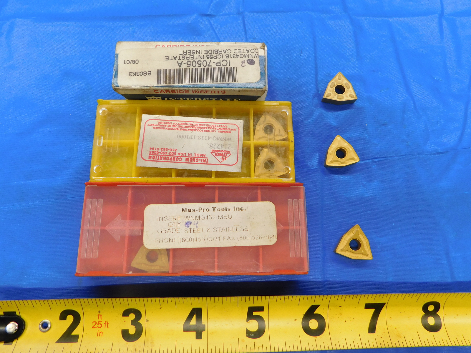 10 PC LOT OF TiN CARBIDE TRIGON TURNING INSERTS WNMG-431B WNMG-433S ...