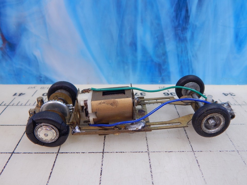 Vintage 1/32 Cox /Monogram model Slot Car chassis 5" long goodyear ...