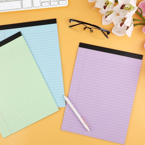 Colored Legal Pads, 3 Pack Writing Pads 8.5 x 11 inch, Micro Perforated ...