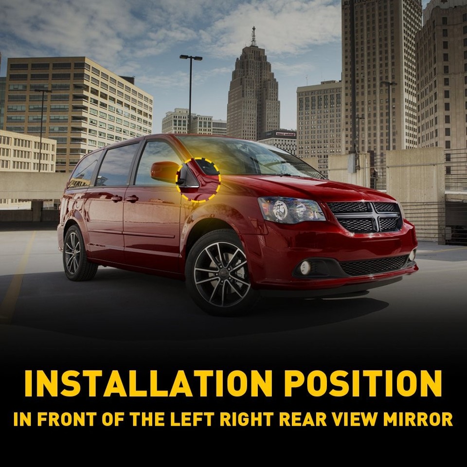 2PCS Mirror Flag Applique for Dodge Grand Caravan 08-20 Chrysler Town ...