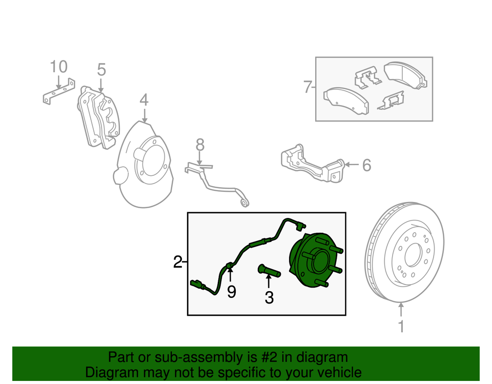 Genuine Front Wheel Hub and Bearing Assembly with Wheel Speed Sensor ...