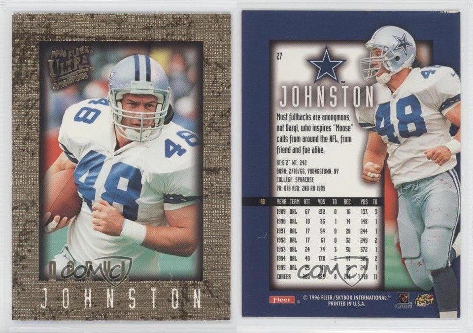1996 Fleer Ultra Sensations Marble Gold Daryl Johnston #27 0a1 | eBay