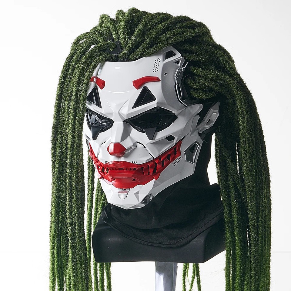 Cyberpunk Joker Masks with Clown Braids Cosplay Clown Costume Party ...
