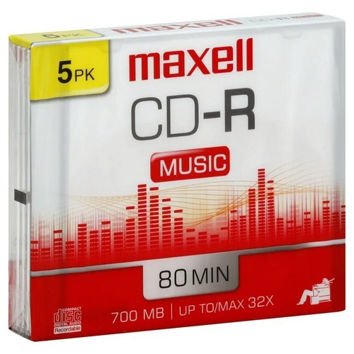 Maxell CD-R 80 Gold Recordable Music CD'S-5PK by Maxell CD-R 80 Gold ...