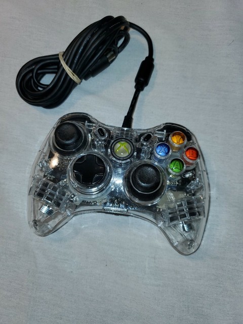 Xbox 360 Clear Remote PL-3702 Controller Afterglow Wired Blue LED | eBay
