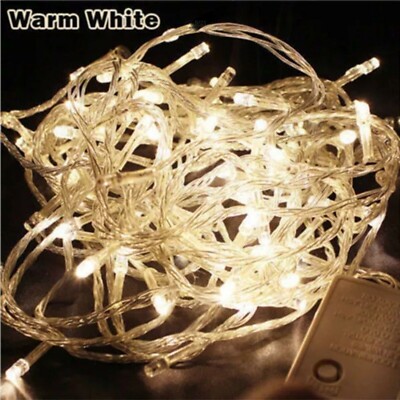2X 100 LED Fairy Light Strings Christmas Wedding Décor Warm White 60Ft ...