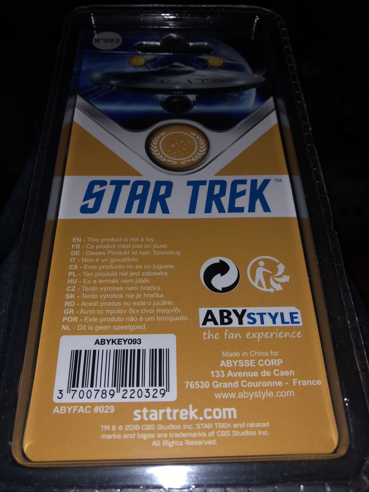 STAR TREK Metal Keychain - Starfleet Academy Keyring - Licensed ...