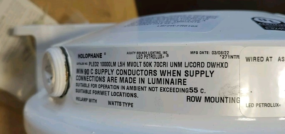 NEW Holophane Petrolux LED PLED2 10000LM WET LOCATION High Bay Fixture ...