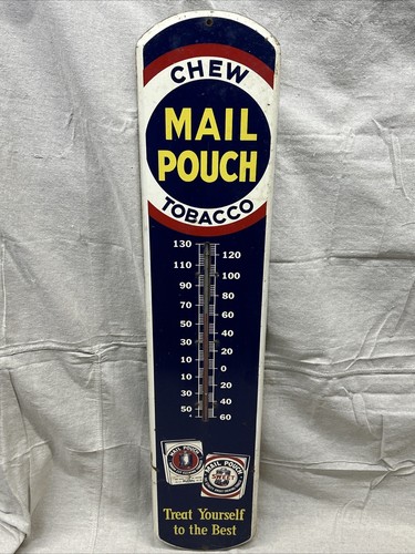 (blkcustom) Vintage Metal Mail Pouch Thermometer Chewing Tobacco ...