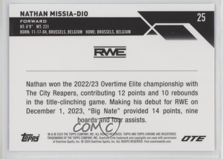 2023-24 Topps Chrome OTE Overtime Elite Nathan Missia-Dio #25 | eBay