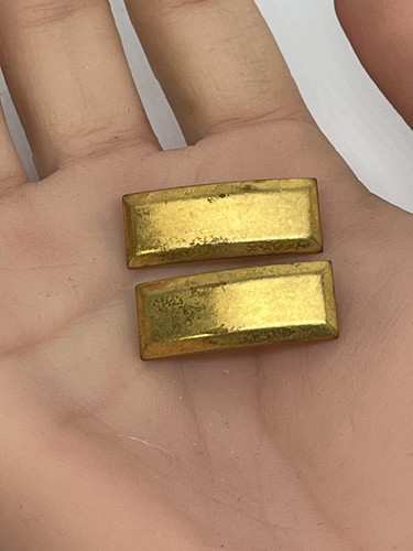 Vtg WWII Era 2nd Lieutenant Bars Military Jacket Insignia Gold Tone ‘C ...