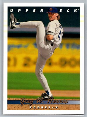 Greg W. Harris 1993 Upper Deck BASEBALL #724 San Diego Padres | eBay