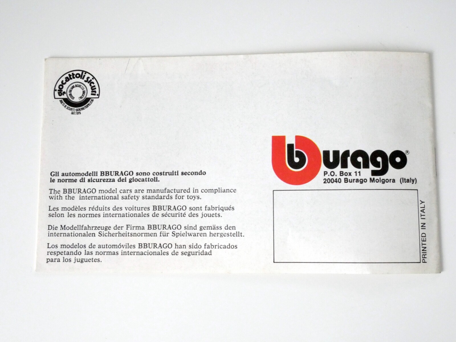 BURAGO BBURAGO CATALOGUE DIE CAST KIT 1/14 1/18 | eBay