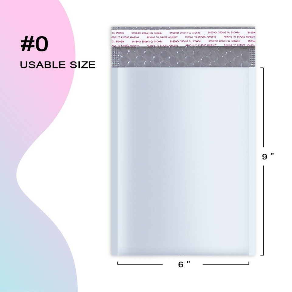 250 #0 6x10 Poly Bubble Mailers Shipping Mailing Bags Padded Envelopes ...