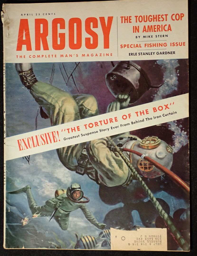 Argosy Pulp Magazine April 1955- Frogman cover- Erle Stanley Gardner | eBay
