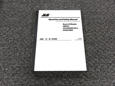 JLG H800AJ Boom Lift Safety & Operator Manual SN 0300000100-0300270863 ...
