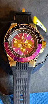 Invicta Purple / black Aviator VH63 Japan mvmt NWT 50mm, none on ebay ...
