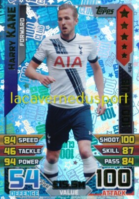 464 HARRY KANE 100 CLUB # TOTTENHAM TOPPS PREMIER LEAGUE 2015 2016 ...
