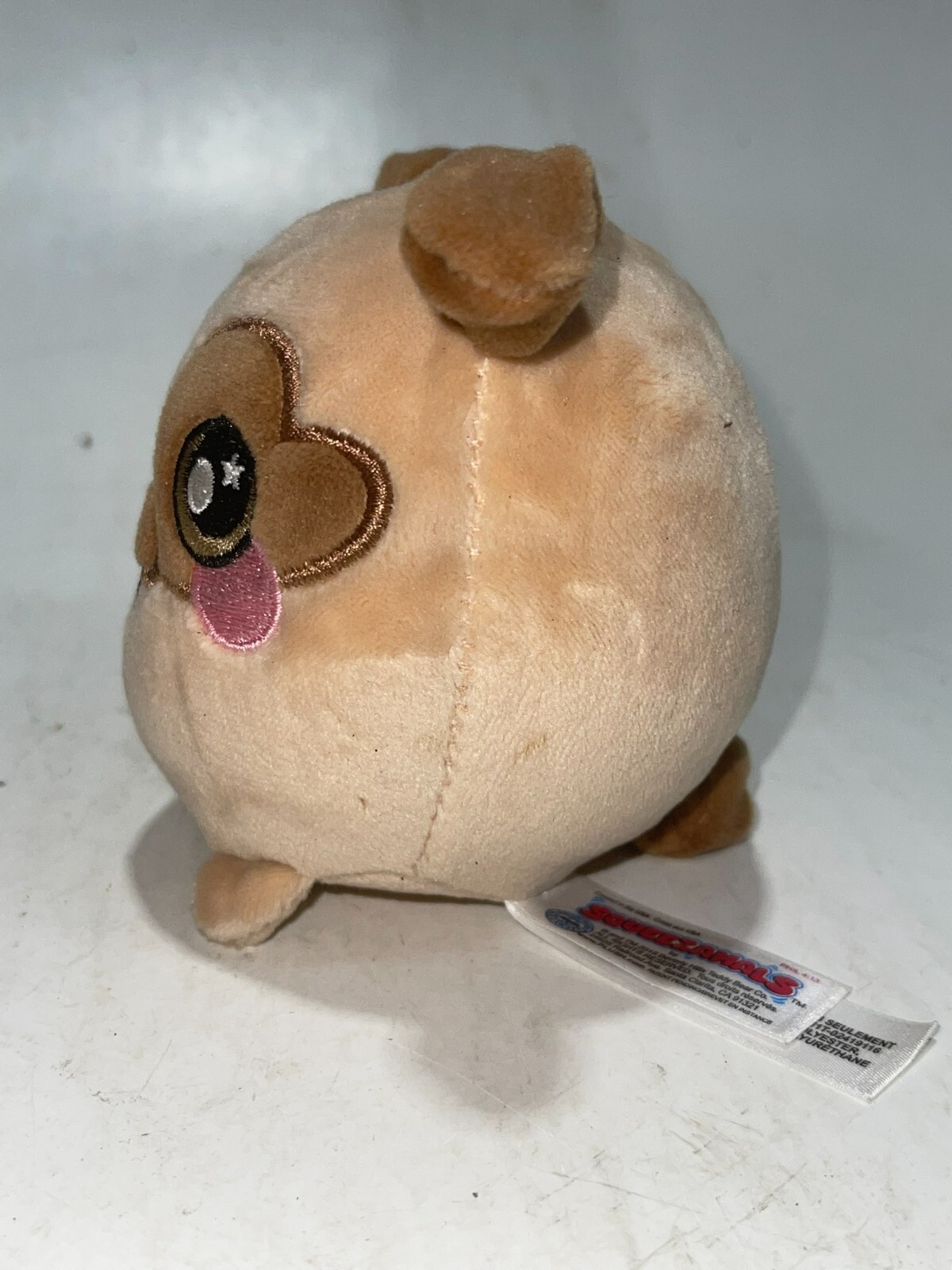 Squeezamals Pug Dog Puppy Plush Toy 10” Brown Squishy Squeezable Stress ...