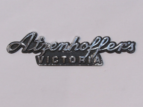 VTG Atzenhoffer Chevrolet Victoria Texas Metal Dealership Badge Emblem ...