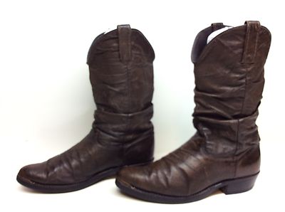 VTG MENS UNBRANDED TOE RAND COWBOY LEATHER BROWN BOOTS SIZE 8 D | eBay