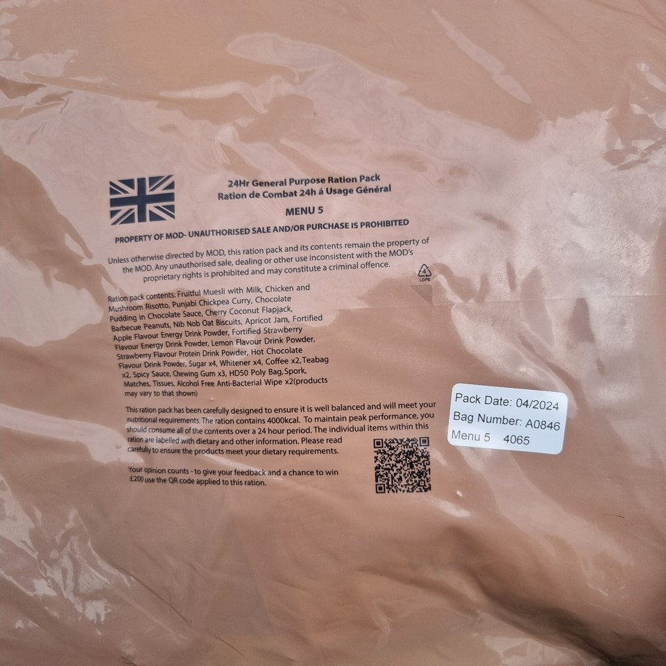 10 x British Army 24 Hour Ration Packs Menu 1-10 | New Menu Packed 2024 ...