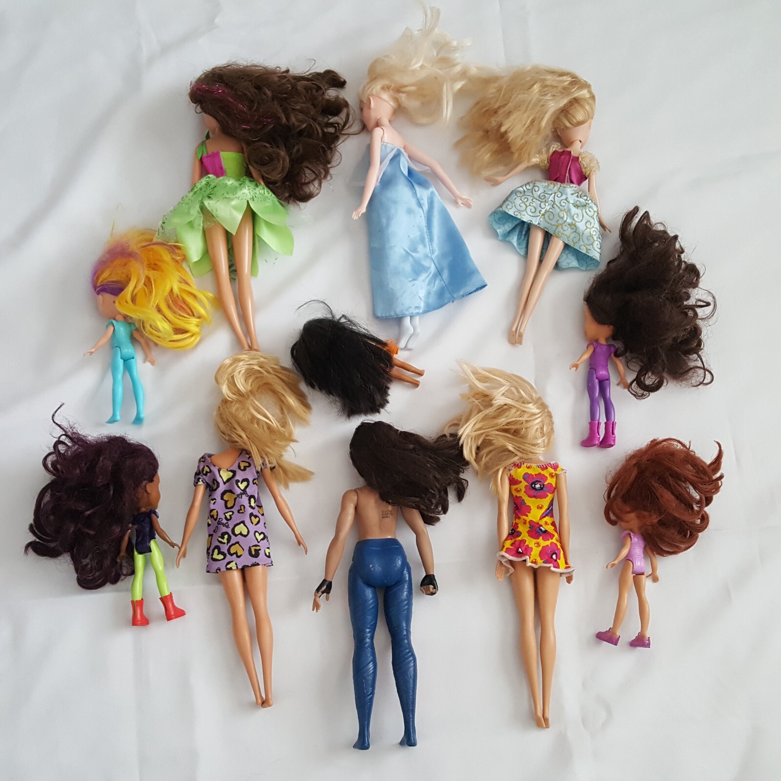 11 Mixed Dolls Lot Barbie Various 7 Mattel, 2 ZURU, 1 Disney, 1 Marvel ...