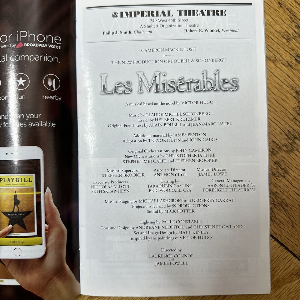 Les Miserables The Musical Broadway Playbill | eBay