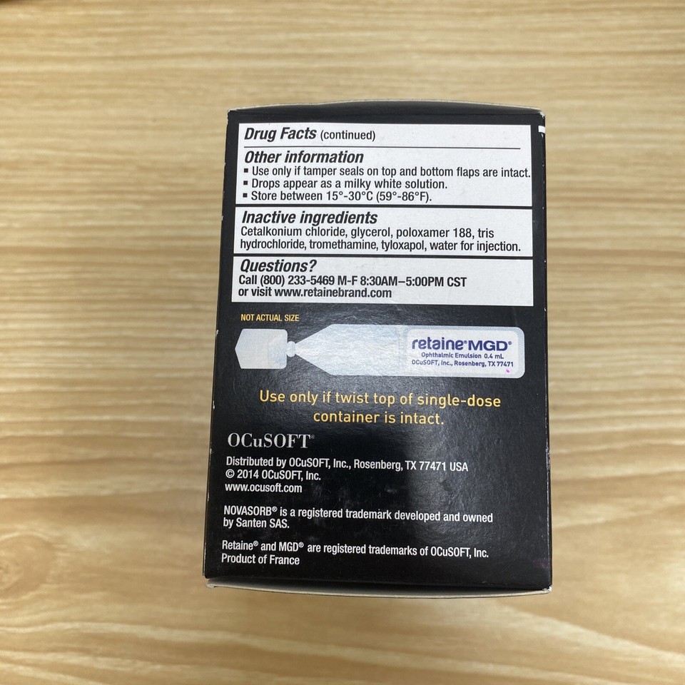 A OCuSOFT Retaine MGD Complete Dry Eye Relief Lubricant Eye Drops 30Ct ...