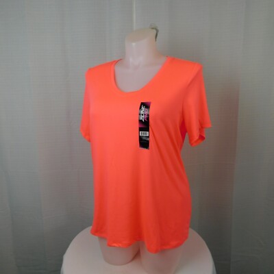 Zone Pro Active Plus Size Short Sleeve V-Neck Workout T-Shirt 3X Neon ...