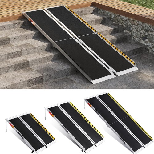2-10ft Folding Aluminum Wheelchair Ramp Portable Mobility Scooter Non ...