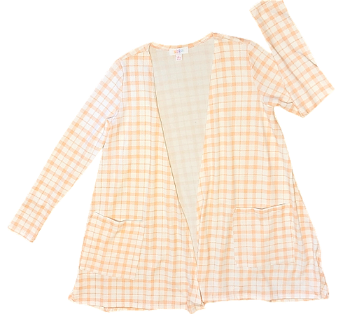 Sweater LULAROE Cardigan Caroline Cream Pink Size LARGE MSRP $49.99 | eBay