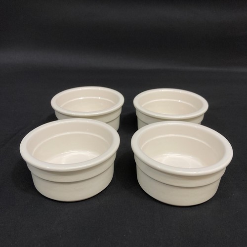 Set of 4 Cermer 4 Oz. Ivory Ramekins Baking Cups Dishes Serving Dessert ...