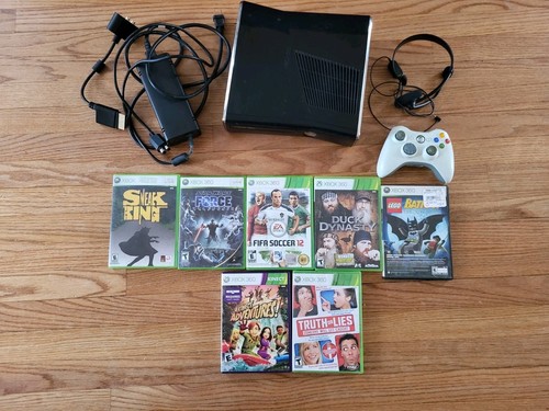 Xbox 360 S Black 250gb Video Game Console Bundle Model 1439 TESTED ...