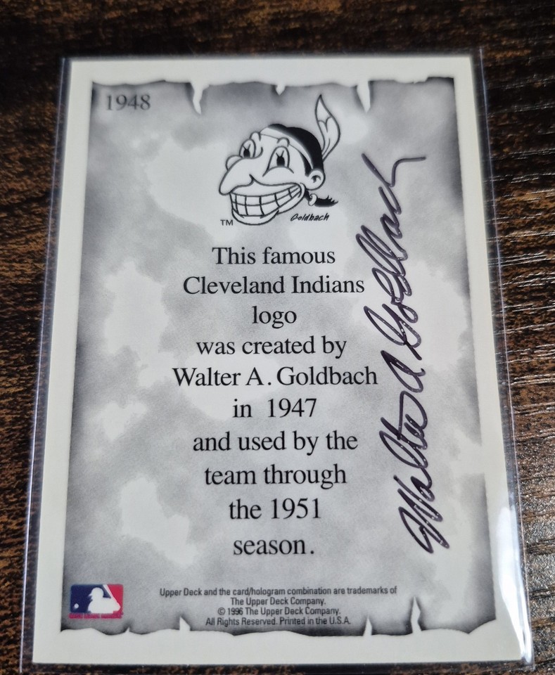 CLEVELAND INDIANS "CHIEF WAHOO" 1948 WORLD SERIES Signed Walter ...