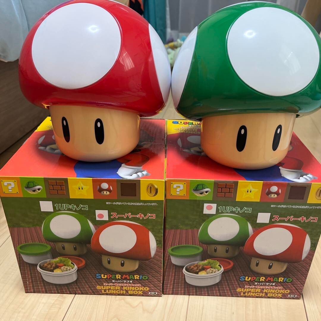 Nintendo Super Mario Bros. Super Mushroom & 1UP Up Mushroom Lunch Box ...