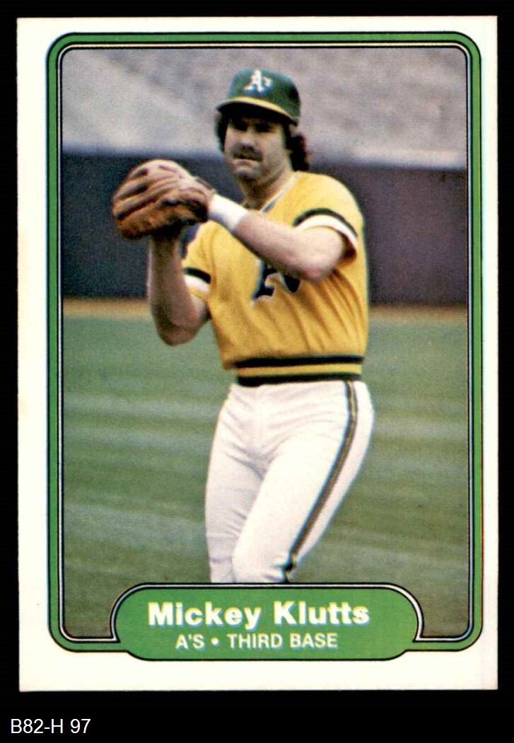 1982 Fleer #97 Mickey Klutts Athletics 8 - NM/MT | eBay