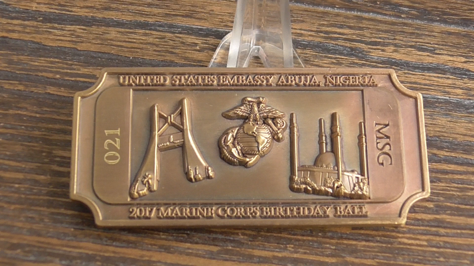 USMC MSG Marine Security Guard US Embassy Abuja Nigeria Ball Challenge ...