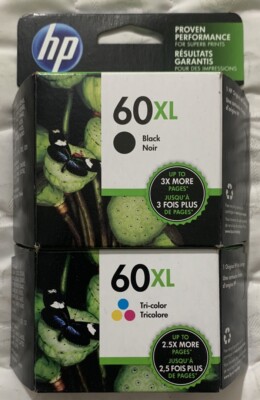 HP 60XL Black Tri-Color Combo Pack D8J61BN CC641WN CC644WN Exp 2023 ...