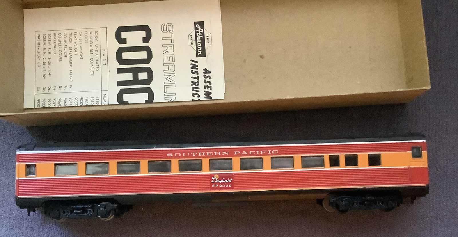 HO Scale Athearn Coach Car, Southern Pacific Daylight #3706 - 1818 ...