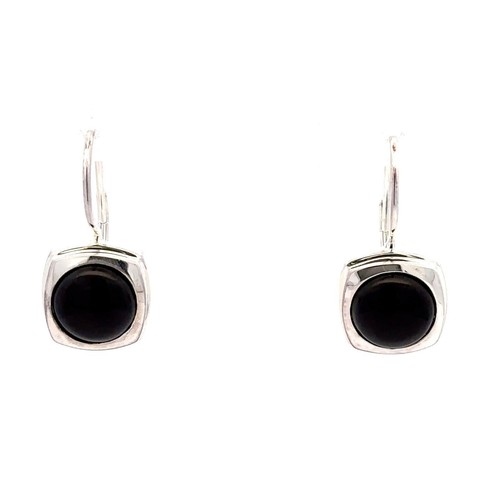 Sterling Silver ELLE Jewelry Collection Dangle Black Onyx Earrings | eBay