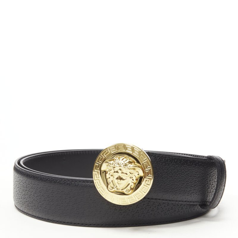 VERSACE Biggie Medusa Medallion Coin gold buckle blac… - Gem