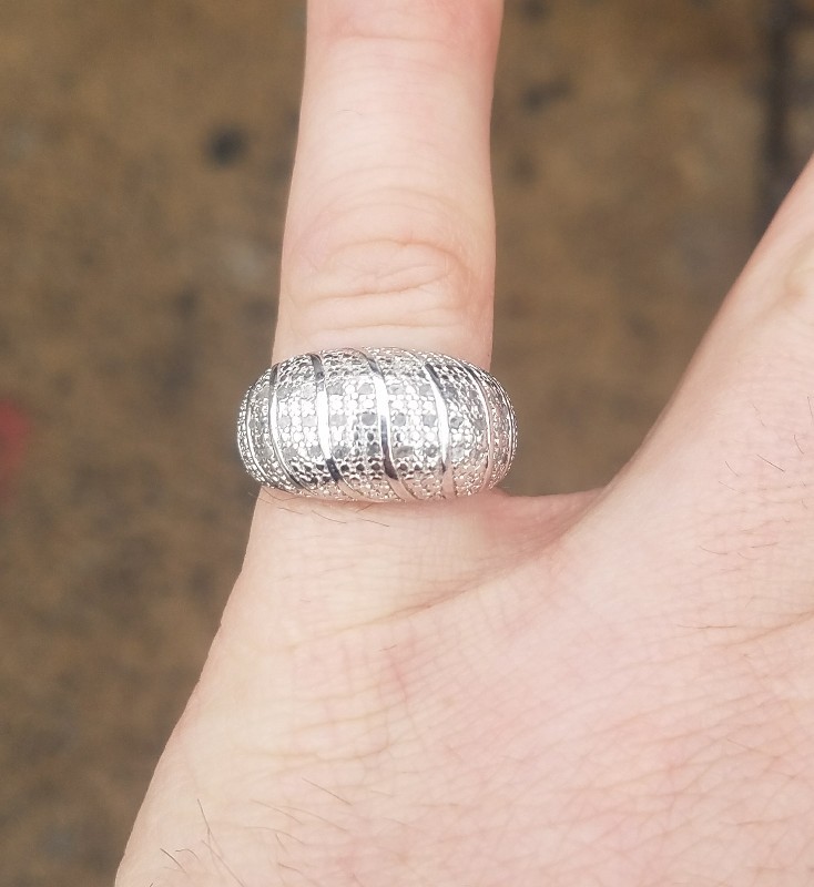 925 STERLING SILVER CZ DOME RING | eBay